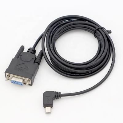 China CUSTOM 90 Degree Right Angle Mini B USB to Female DB9 RS232 Serial Cable for sale