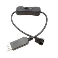China 12V USB to 3 Pin 4 Pin PWM PC Fan ON OFF Switch Power Adapter Cable 0.34m for sale