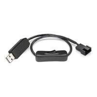China 12V USB to 3 Pin 4 Pin PWM PC Fan ON OFF Switch Power Adapter Cable 0.34m for sale