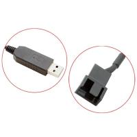 China 12V USB to 3 Pin 4 Pin PWM PC Fan ON OFF Switch Power Adapter Cable 0.34m for sale