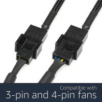 China 12V USB to 3 Pin 4 Pin PWM PC Fan ON OFF Switch Power Adapter Cable 0.34m for sale