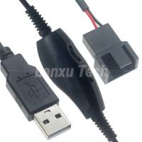 China USB 5V to 12V Step Up Boost Fan Speed Controller Power Adapter Cable 1m for 3 Pin 4 Pin PC Cooling Fan for sale
