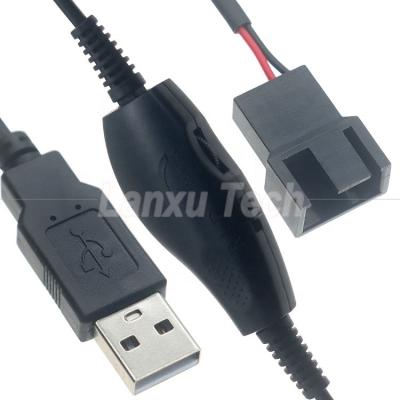 China USB 5V to 12V Step Up Boost Fan Speed Controller Power Adapter Cable 1m for 3 Pin 4 Pin PC Cooling Fan for sale