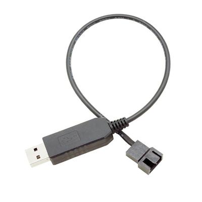 China USB 5V to 12V Step Up Adapter Cable for 3-Pin & 4-Pin PC Fans - 0.3m Length, 12V 0.6A Output for sale