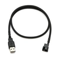 China Braided USB to 3 Pin 4 Pin Molex Female PWM 5V Fan Power Supply Adapter Cable 0.3m for sale