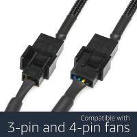 China Braided USB to 3 Pin 4 Pin Molex Female PWM 5V Fan Power Supply Adapter Cable 0.3m for sale