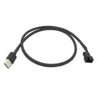 China Braided USB to 3 Pin 4 Pin Molex Female PWM 5V Fan Power Supply Adapter Cable 0.3m for sale