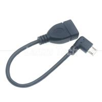 China 15cm Micro USB V8 to USB Female OTG Adapter Cable with 90 Degree Right Angle Connector for Phone and Laptop for sale