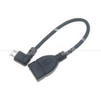 China 15cm Micro USB V8 to USB Female OTG Adapter Cable with 90 Degree Right Angle Connector for Phone and Laptop for sale