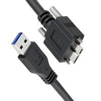 China 5Gbps Screw Locking Panel Mount Micro USB 3.0 to USB A Extension Cable 1m 2m 3m for Industrial Cameras for sale