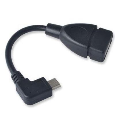 China 90 Degree Angle Micro B to USB Type A Female OTG Adapter Cable for sale