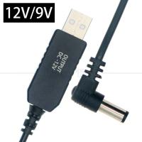 China USB 5V to 12V Booster Cable 90 Degree Angle 5.5x2.1mm DC Jack for WiFi Router 1m for sale