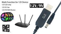 China 5V to 12V USB Booster Converter Cable 5.5x2.1mm DC Power Adapter for LED Strip WiFi Router 1m for sale