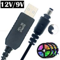 China 5V USB to 12V Output DC 5.5x2.1mm Lock Connector Booster Cable for LED Strip Lights for sale