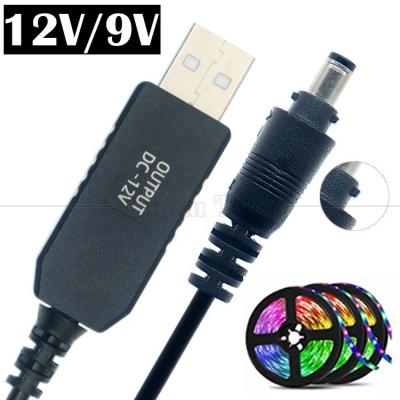 China 5V USB to 12V Output DC 5.5x2.1mm Lock Connector Booster Cable for LED Strip Lights for sale