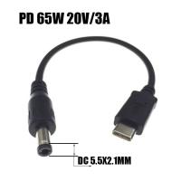 China 65W PD USB C to DC 5.5x2.1mm Power Supply Charging Cable 20V 3A Quick Charge for sale