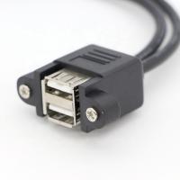 China Screw Locking Dual USB 2.0 Panel Mount Extension Cable 0.5m 1m 2m 3m 5m with CE RoHS Certification for sale