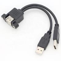 China Screw Locking Dual USB 2.0 Panel Mount Extension Cable 0.5m 1m 2m 3m 5m with CE RoHS Certification for sale
