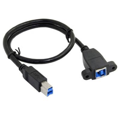 China USB 3.0 Type B Panel Mount Extension Cable with Screw Locking - 0.2m to 5m Length Options for Industrial Applications for sale