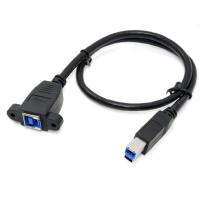 China USB 3.0 Type B Panel Mount Extension Cable with Screw Locking - 0.2m to 5m Length Options for Industrial Applications for sale