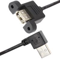 China Screw Locking 90 Degree Right Angle Panel Mount USB 2.0 Extension Cable 0.2m to 5m Lengths CE RoHS Certified for sale