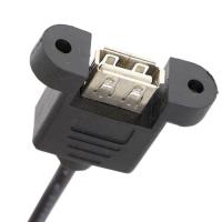 China Screw Locking Male to Female Panel Mount USB Extension Cable for sale