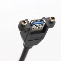 China Screw Locking Stud Dual USB 3.0 Type A Female Panel Mount Cable for sale