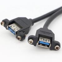 China Screw Locking Stud Dual USB 3.0 Type A Female Panel Mount Cable for sale