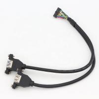 China Screw Locking Stud Dual USB 3.0 Type A Female Panel Mount Cable for sale