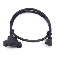China CUSTOM 0.3M 1M 90 Degree Up Down Left Right Angle Screw Micro Panel Mount USB Extension Cable for sale
