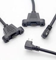 China CUSTOM 0.3M 1M 90 Degree Up Down Left Right Angle Screw Micro Panel Mount USB Extension Cable for sale