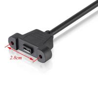 China CUSTOM 0.3M 1M 90 Degree Up Down Left Right Angle Screw Micro Panel Mount USB Extension Cable for sale