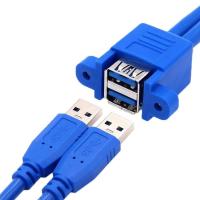 China Dual Type A Male to Female Panel Mount USB 3.0 Extension Cable for sale