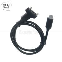 China USB 3.1 Gen2 Screw Locking Stud USB Type C Panel Mount Extension Cable 1M for sale