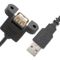 China 1ft 3ft 10ft Screw Locking Stud Male to Female Panel Mount USB 2.0 Type A Extension Cable for sale