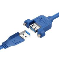 China USB 3.0 Type A Male to Female Panel Mount Extension Cable 5Gbps 1m for sale