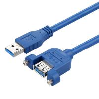 China Dual Panel Mount USB 3.0 A Female to IDC 20 Pin Female Motherboard Cable 1m for sale