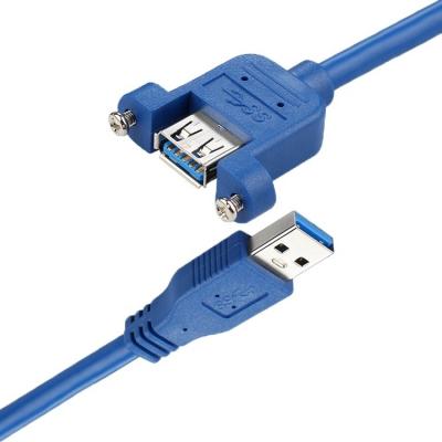 China USB 3.0 Type A Male to Female Panel Mount Extension Cable 5Gbps 1m for sale