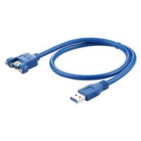 China USB 3.0 Type A Male to Female Panel Mount Extension Cable 5Gbps 1m for sale