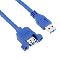 China USB 3.0 Type A Male to Female Panel Mount Extension Cable 5Gbps 1m for sale