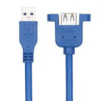 China USB 3.0 Type A Male to Female Panel Mount Extension Cable 5Gbps 1m for sale