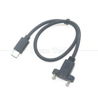China Screw Panel Mount USB Type C 3.1 Extension Cable Male to Female 0.3m 0.5m for sale