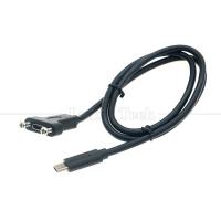 China USB C 3.1 Panel Mount Extension Cable 10Gbps 0.3m Male to Female Screw Locking for sale