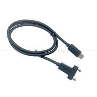 China USB C 3.1 Panel Mount Extension Cable 10Gbps 0.3m Male to Female Screw Locking for sale