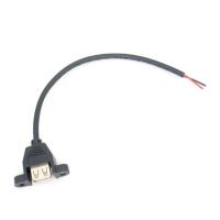 China Customized Panel Mount USB Type A Female to Open Bare End Wires Cable for sale