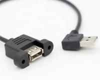China Screw Locking Male to Female Panel Mount USB Extension Cable for sale