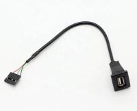 China Snap Panel Mount USB Female Socket to Dupont Connector Wire Cable for sale