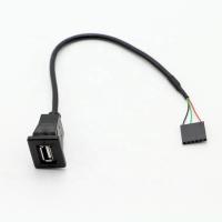 China Snap Panel Mount USB Female Socket to Dupont Connector Wire Cable for sale