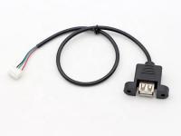 China Custom Screw Locking Stud Female Panel Mount USB 2.0 Type A to JST XH PH SH Assembly Cable for sale