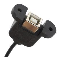 China Custom Screw Locking 90 Degree Angle Micro B Male USB 2.0 Type B Female Panel Mount Extension Cable for sale